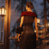 Glittering Sequin Dress 4k in Black and Red - Fallout 76 Mod download