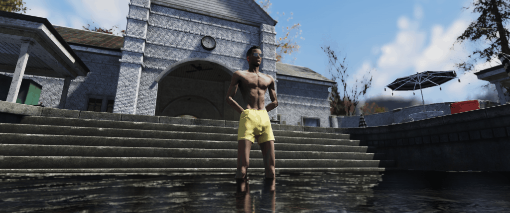 SkinnyMod - Swimming shorts for men - Fallout 76 Mod download