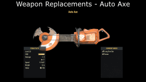 Weapon Replacements - Auto Axe - Fallout 76 Mod download